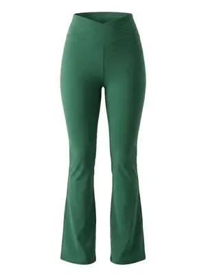 BE ATHLETICA Be One Eighty Wrap-waist Flared Leggings Forest - Green