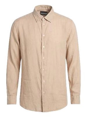 Emporio Armani Shirt Slate Size Linen - Beige