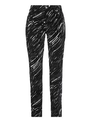 Marni Straight Leg Velvet Pants With Two-tone Print - Black