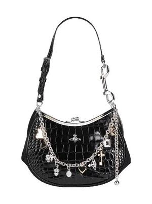VIVIENNE WESTWOOD Leather Shoulder Bag With Charms - Black