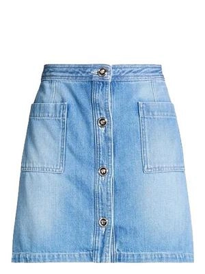 Versace Flared Denim Skirt With Button Details - Blue