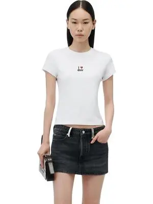 Alexander Wang Alexander Wang Crystal Hotfix "I Heart AW" T-Shirt White