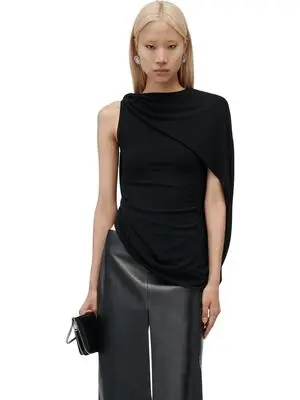 Alexander Wang Asymmetric Draped Top - Black