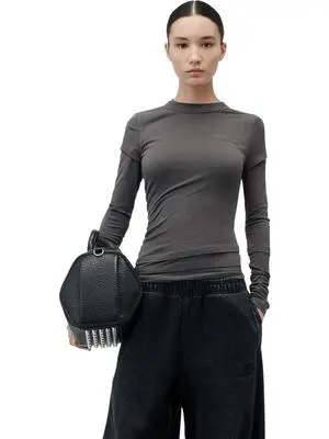 Alexander Wang Layered Long Sleeve Top - Charcoal