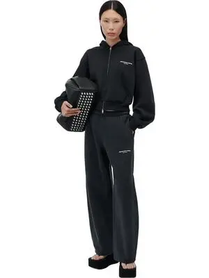 Alexander Wang Relaxed Fit Logo Print Sweatpant - Washed Black