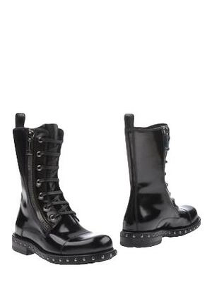 Dolce & Gabbana Calfskin Combat Boots - Black