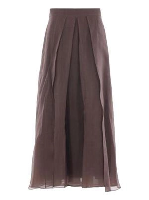 Brunello Cucinelli Crispy Satin Paneled Circle Skirt - No