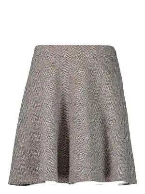 BRUNELLO CUCINELLI Brunello Cucinelli Herringbone Flared Mini Skirt