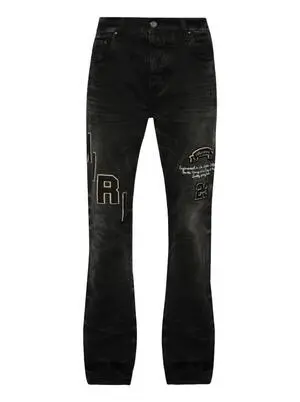 Amiri Logo-embroidered Faded Jeans - Black