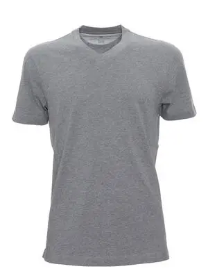 Brunello Cucinelli V-neck Fitted T-shirt - Grey