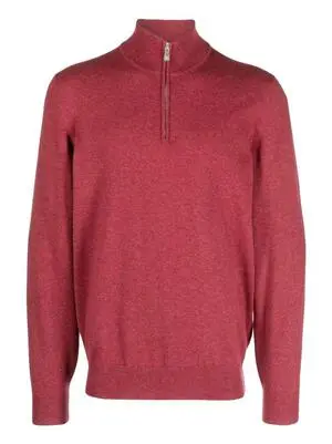 Brunello Cucinelli Brunello Cucinelli Half-Zip Cashmere Jumper Red