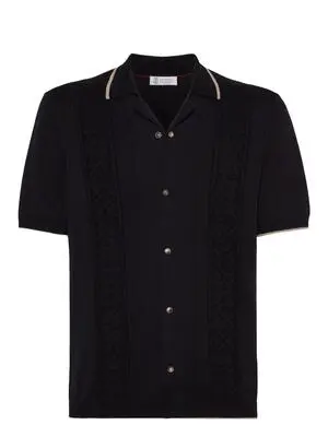 BRUNELLO CUCINELLI Brunello Cucinelli Contrasted-Trim Knitted Shirt