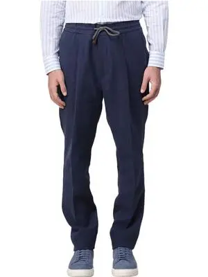 Brunello Cucinelli Straight-leg Linen Trousers - Blue