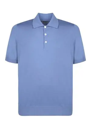 Brunello Cucinelli Short-sleeved Buttoned Polo Shirt - Blue