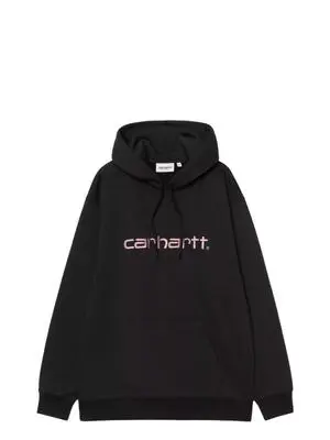 Carhartt Work In Progress Embroidered Script Logo Hooded Sweatshirt - Black/hydrangea