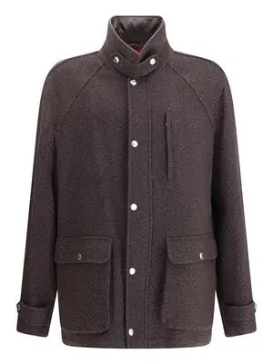 Brunello Cucinelli Shirt Jacket With Stand-up Collar - Black