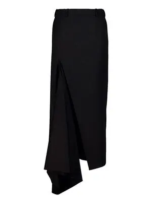 Givenchy Asymmetrical Wool Skirt Black