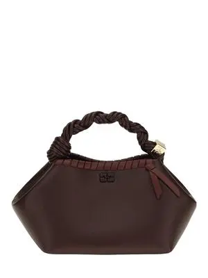 GANNI Bou Small Braided Shoulder Bag - Wine Red