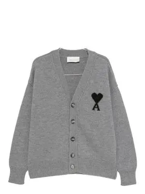 AMI Paris De Coeur Crew Neck Sweater - Grey