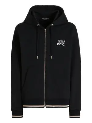 Dolce & Gabbana Dolce & Gabbana Cotton Hooded Sweatshirt With Logo Detailing Blue