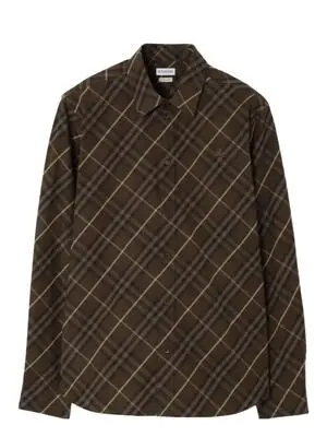Burberry Classic Fit Check Cotton Shirt - Tan