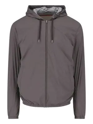 Herno Herno Zip-Up Hooded Jacket Grey