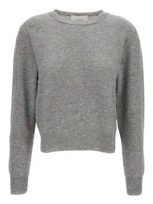 LISA YANG LISA YANG Crew Neck Knitwear With Dropped Shoulders And Ribbed Trim Grey