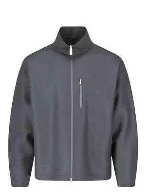 Herno Zip-up Hooded Virgin Wool Jacket - Grey