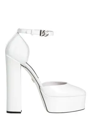 DOLCE & GABBANA Dolce & Gabbana Patent Leather Buckle-Fastening Pumps With Block Heel