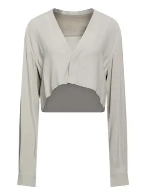 Rick Owens Crepe V-neck Shirt - Grey
