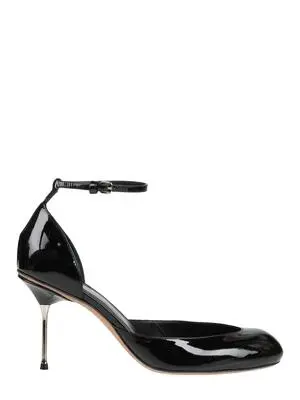 Sportmax Patent Leather Stiletto Courts With Buckle-fastening Ankle Strap - Black