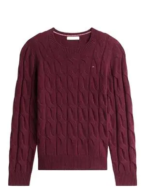 Tommy Hilfiger Crewneck Cableknit Sweater - Red