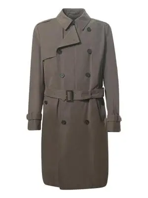 Herno Double-breasted Belted Coat - Gray
