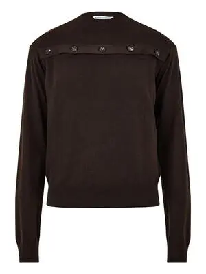 Bottega Veneta Long Sleeve Button Detail Sweater - Black