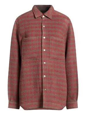 RICK OWENS Rick Owens Oversized Checked Boiled Wool Long Sleeve Overshirt