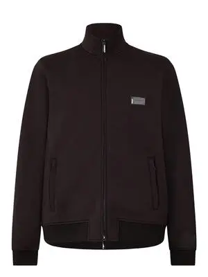 Emporio Armani Stand Collar Zip-up Jacket - Black