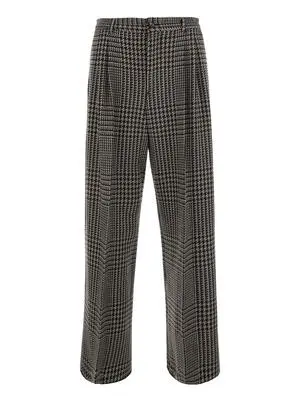 Emporio Armani Houndstooth Trousers - Black