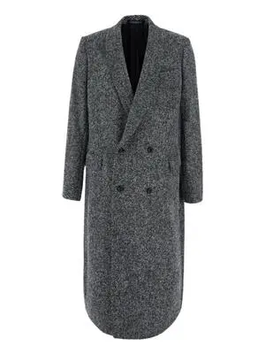 Emporio Armani Long-sleeved Double-breasted Coat - Black