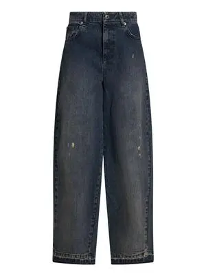 Max & Co. Max&co. Loose Fit Faded Distressed Denim Jeans - Blue