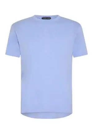 TOM FORD Tom Ford Crewneck Short Sleeve Top Blue