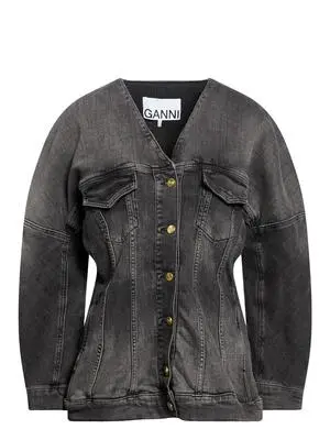GANNI Denim Trucker Jacket - Black