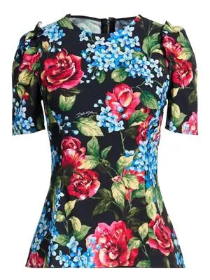 Dolce & Gabbana Floral Print Short-sleeve Top - Black
