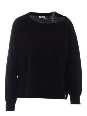Liu Jo Strap-detail Knit Sweater - Black
