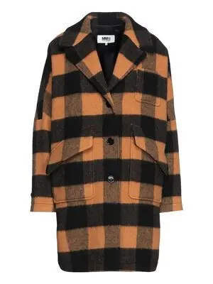 MAISON MARGIELA Checked Single-breasted Coat - Black
