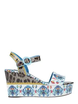 DOLCE & GABBANA Dolce & Gabbana Printed Wedge Sandals