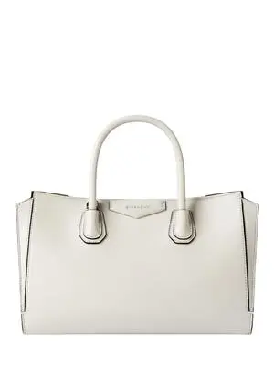 Givenchy Givenchy Small Antigona Catchall Bag In Shiny Grained Leather Chalk