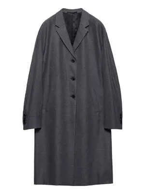 Prada Single-breasted Cashmere And Wool Coat - Slate Ash