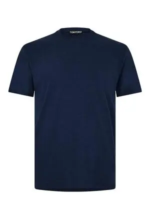 TOM FORD Navy Crewneck Shortsleeve Tee Blue