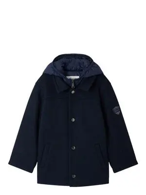 Bonpoint Patch-detail Hooded Coat - Navy
