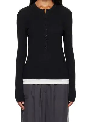 LISA YANG Ribbed Knit Sweater - Black